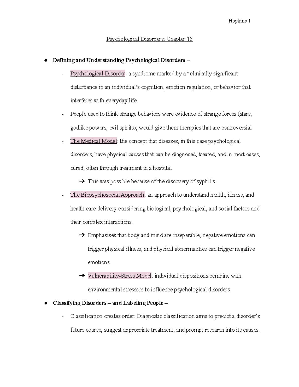 PSY 100 - Psychological Disorders Notes - PSY100 - UKY - Studocu
