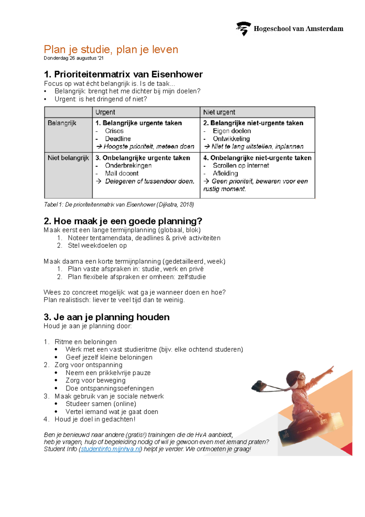 Hand-out plan je studie plan je leven - Plan je studie, plan je leven ...