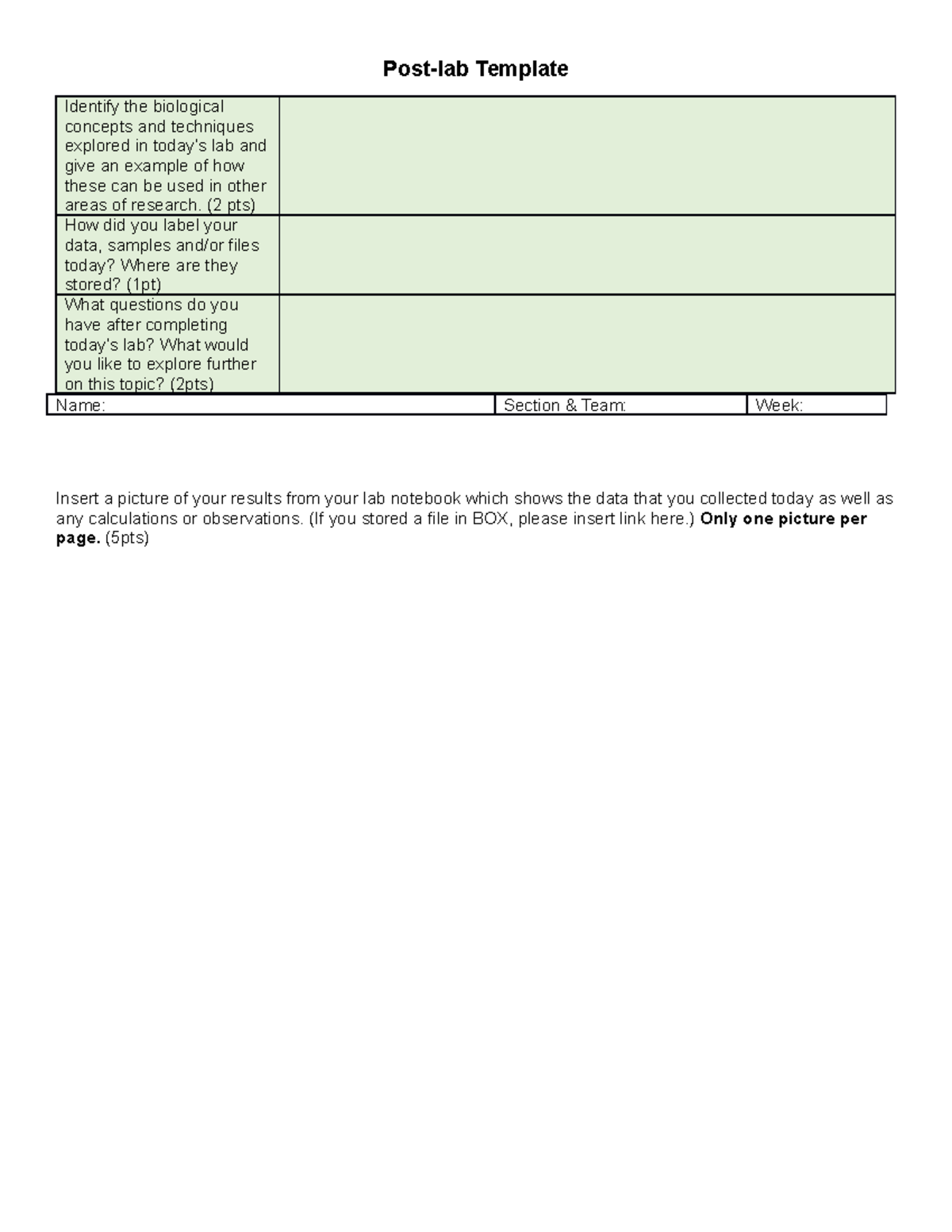 Post-lab Template - Post-lab Template Identify the biological concepts ...