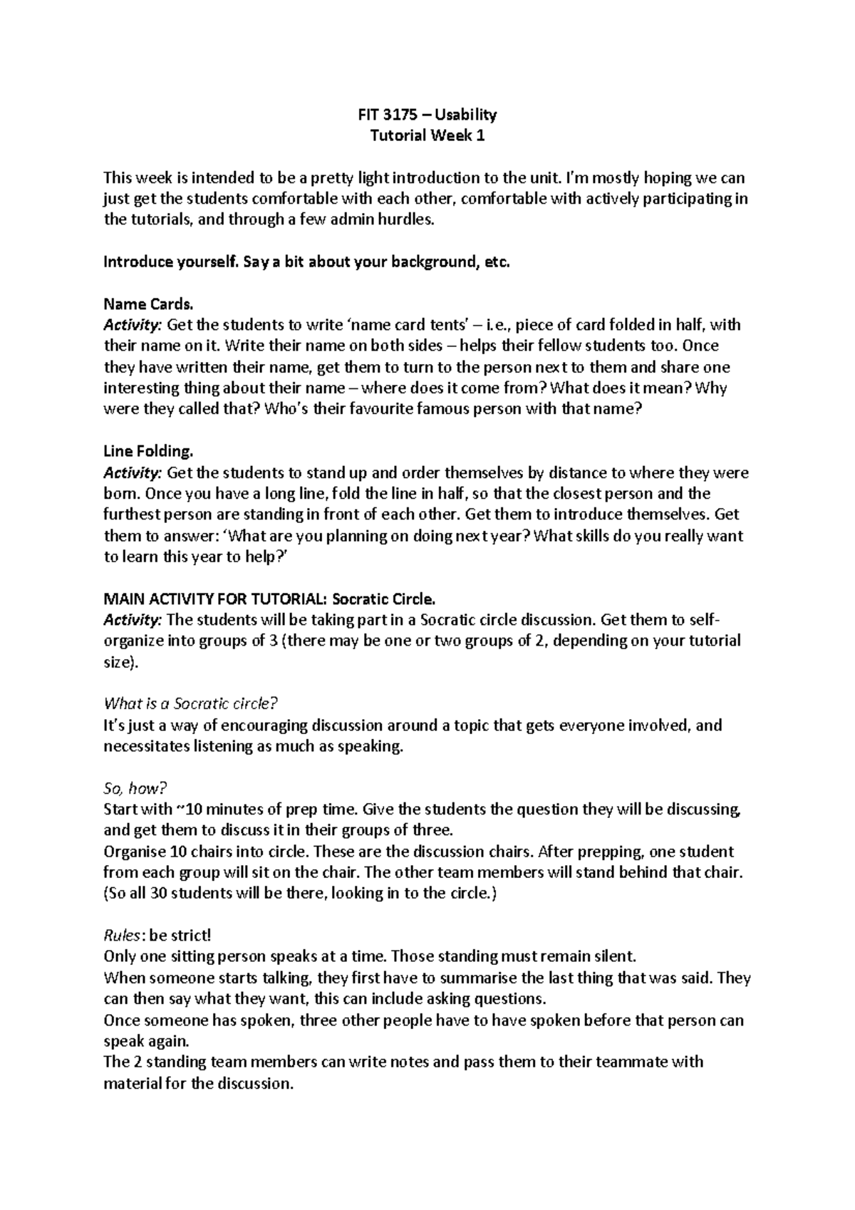 Tutorial 20192020 Week 1 Warning Tt Undefined Function 32 Fit 3175 Usability Tutorial