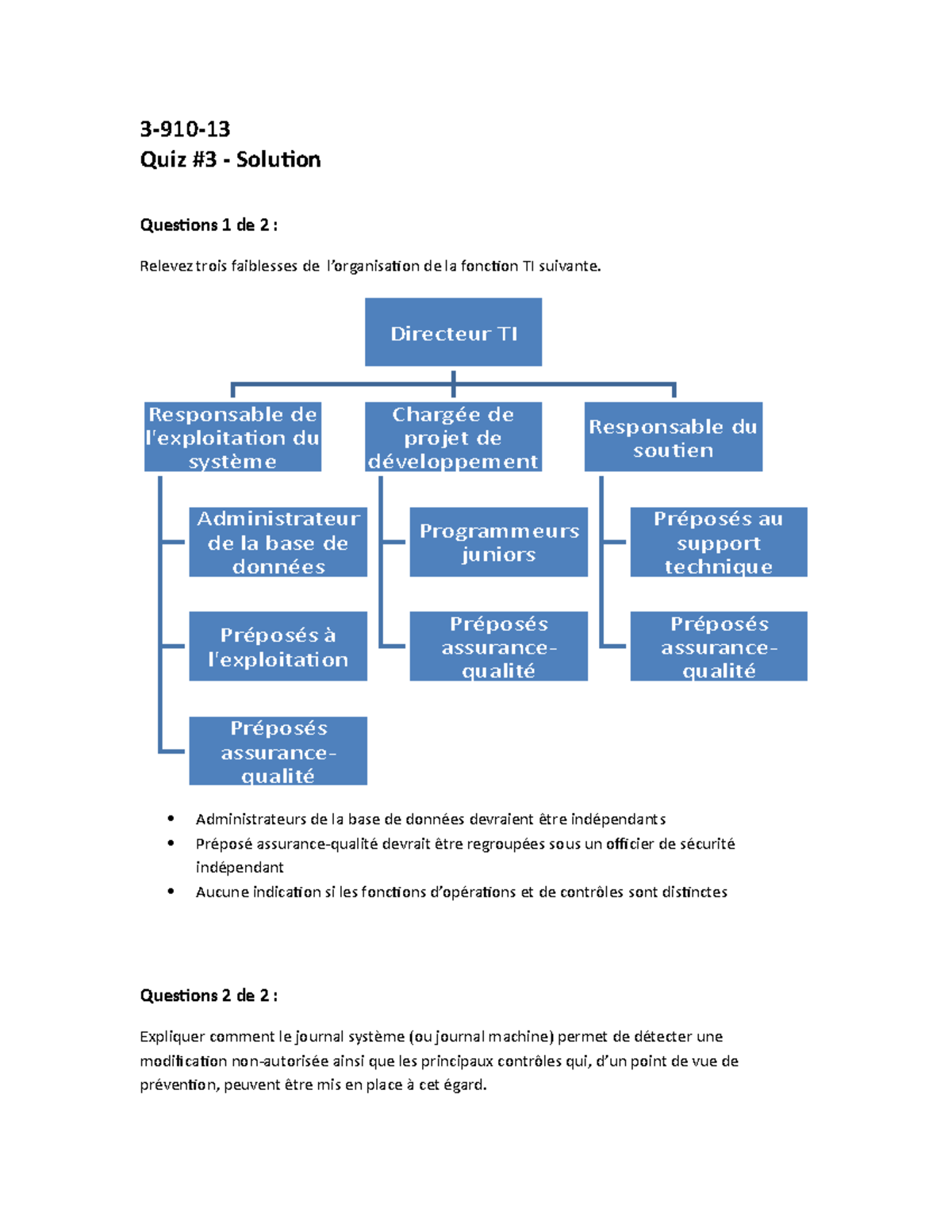 Quiz3 QCM Sol-Audit - Quiz 3 - Quiz Solution Questions 1 de 2 : Relevez ...