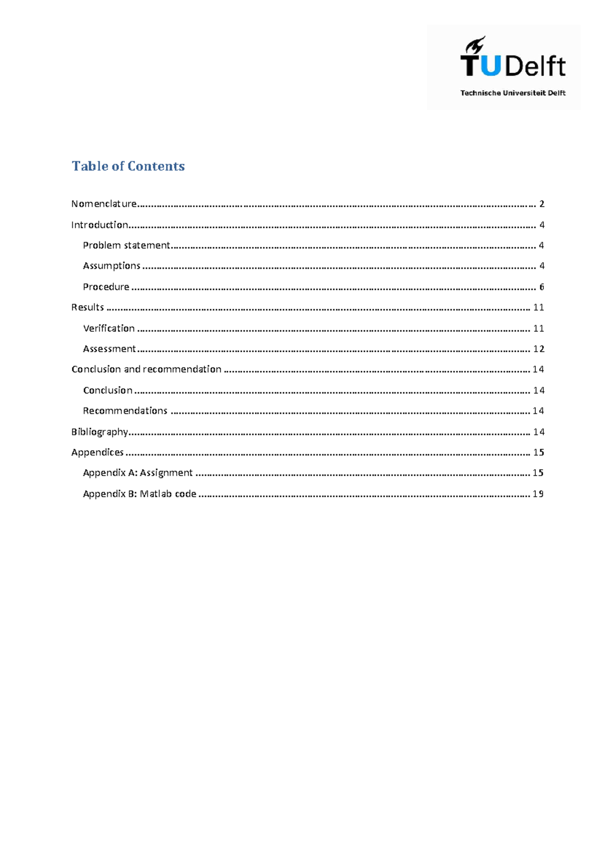 Compulsory declarations, assignment 6 answers - Table of Contents Nomenclature Introduction ...