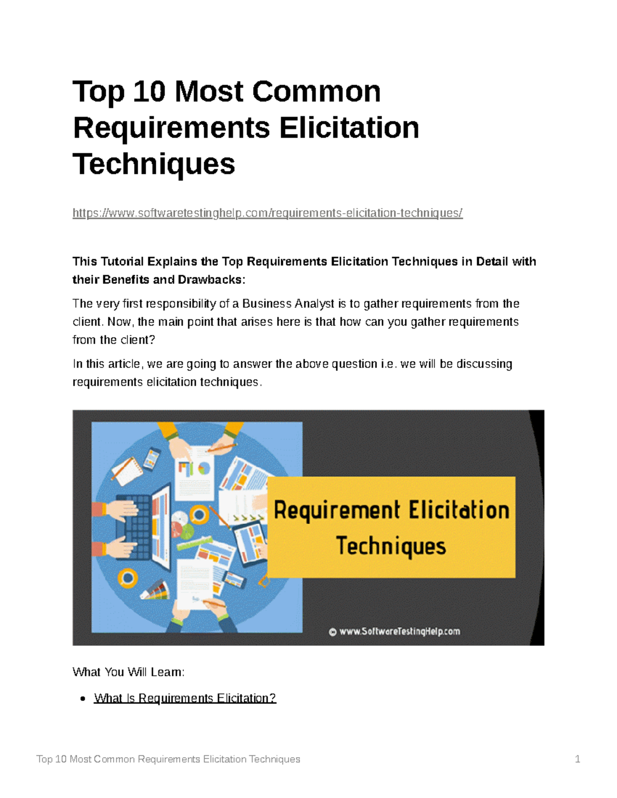 Top 10 Most Common Requirements Elicitation Techniques - Top 10 Most ...