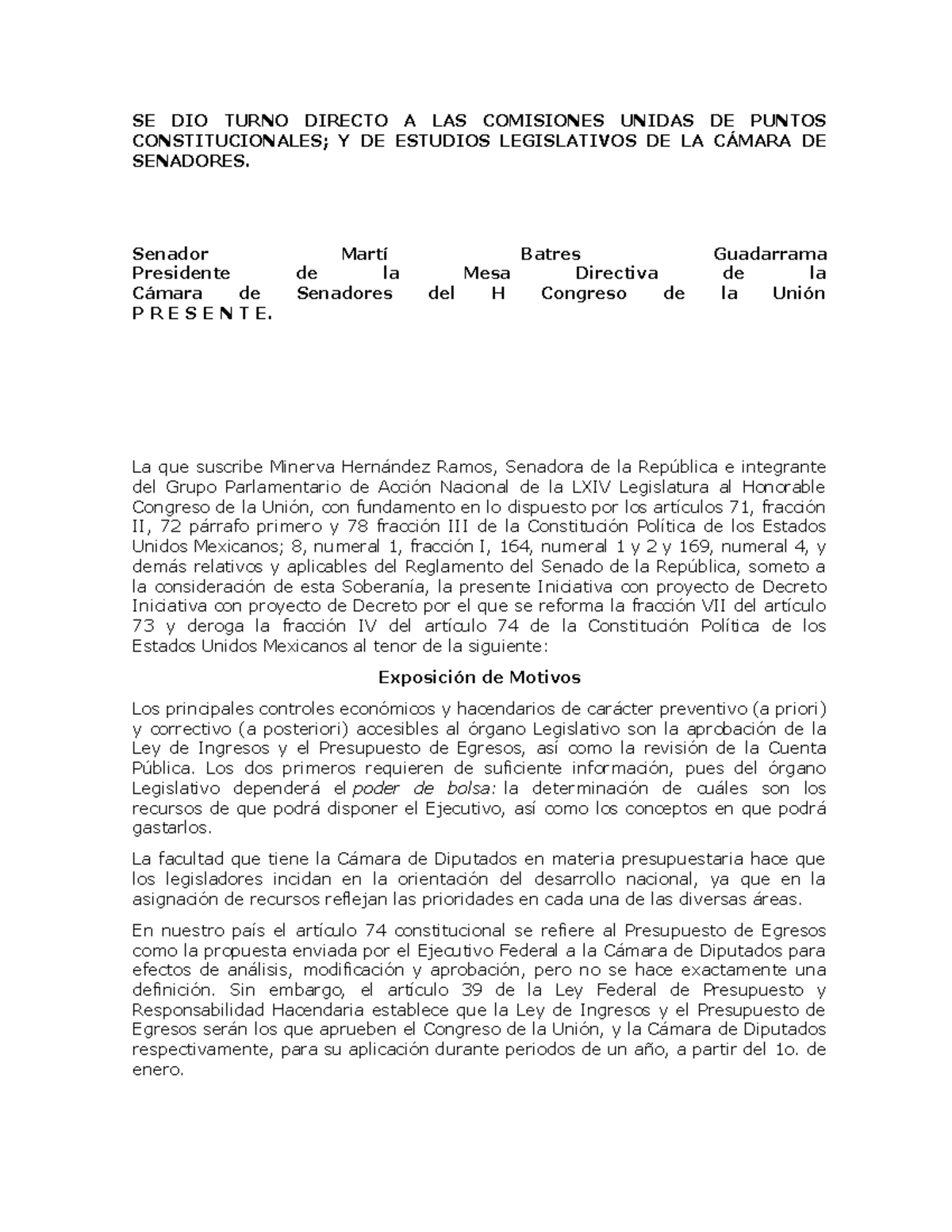 Gaceta Parlamentaria - mdkdm cfmc mcdkcdc - SE DIO TURNO DIRECTO A LAS ...