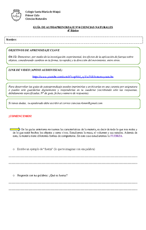 Nat 03 GUIA Ciencias Naturales TEMA Cuatro Grado Tercero - Institución ...