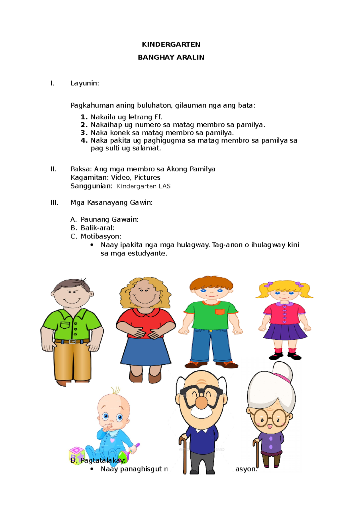Kindergarten- Lesson PLAN -Quarter 2 - KINDERGARTEN BANGHAY ARALIN I ...