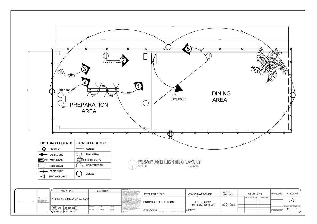 ELEC1 - Sample of an electrical plan - 31 M 12 M 18 M 2 M oven ...