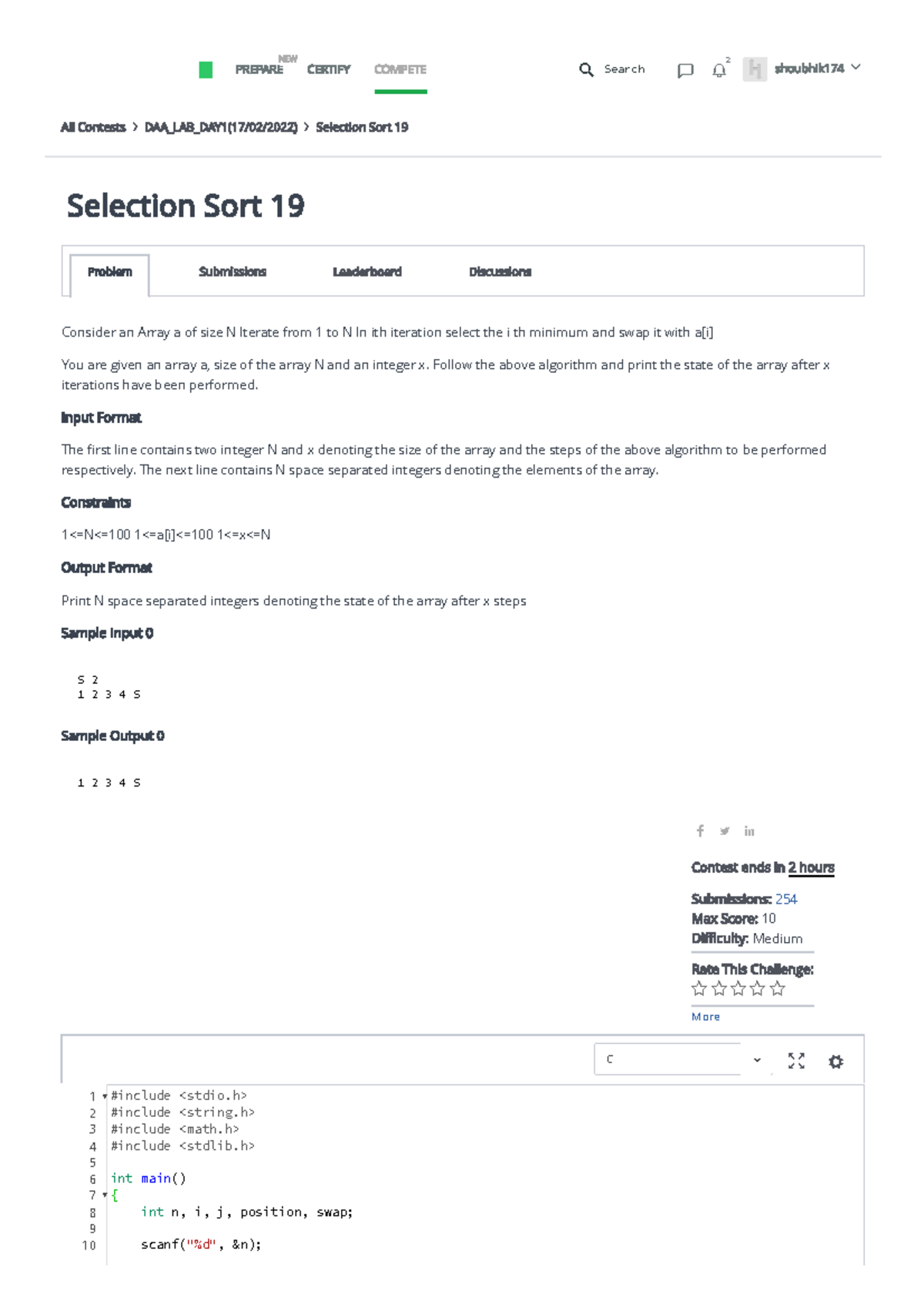 D1 4 - C programming - PREPARE NEW CERTIFY COMPETE Search 2 shoubhik174 ...