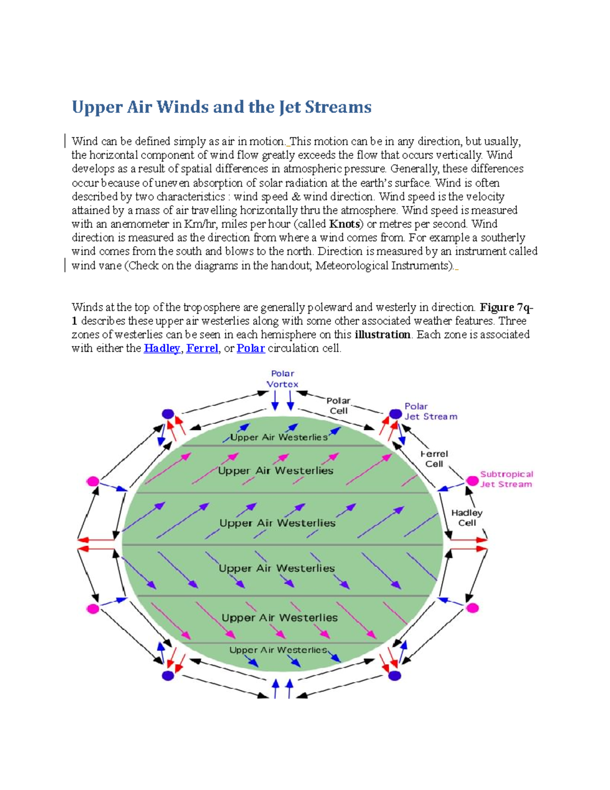 Upper Air Winds and the Jet Streams - This motion can be in any ...