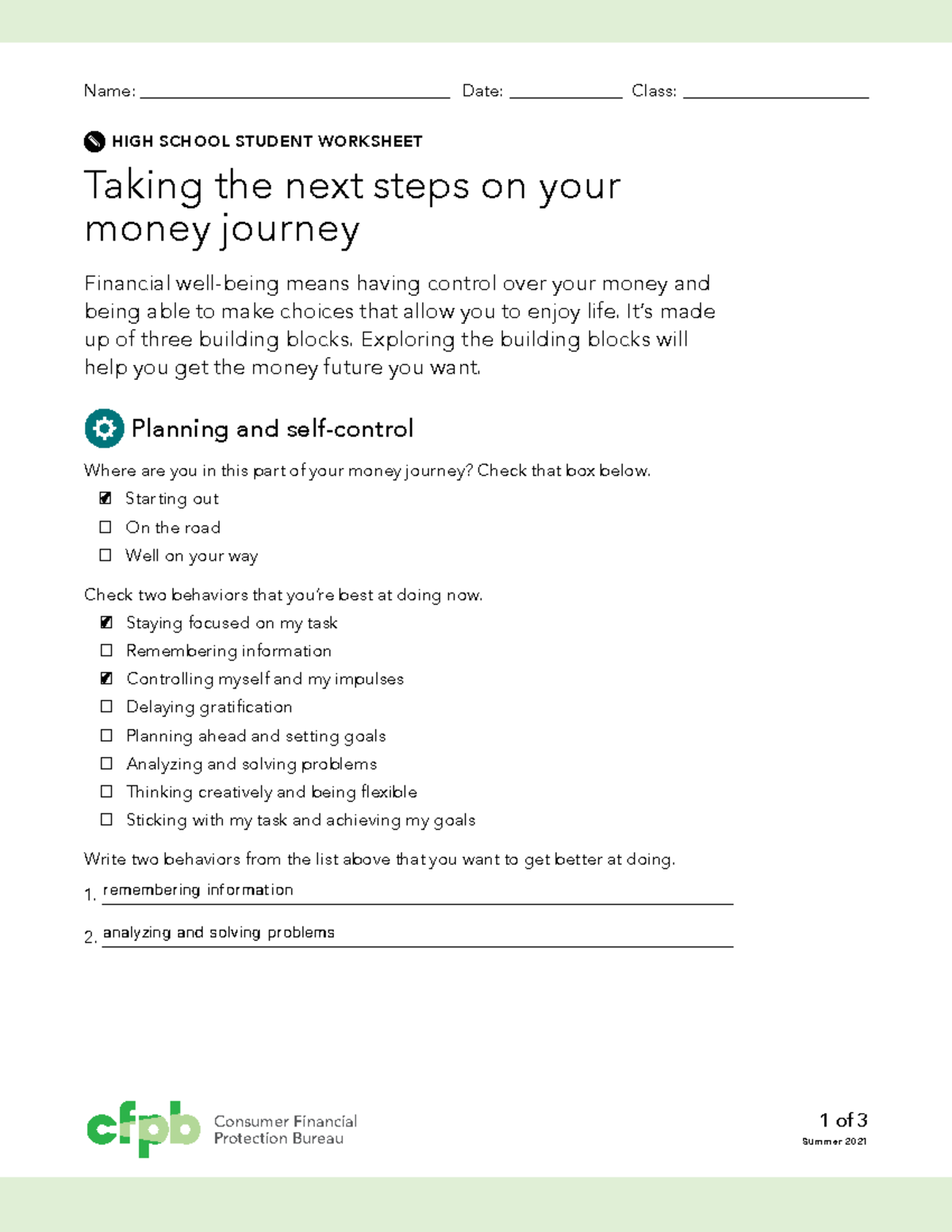 HS PF Intro Assessment - it easy - Summer 2021 1 of 3 Name: Date: Class ...