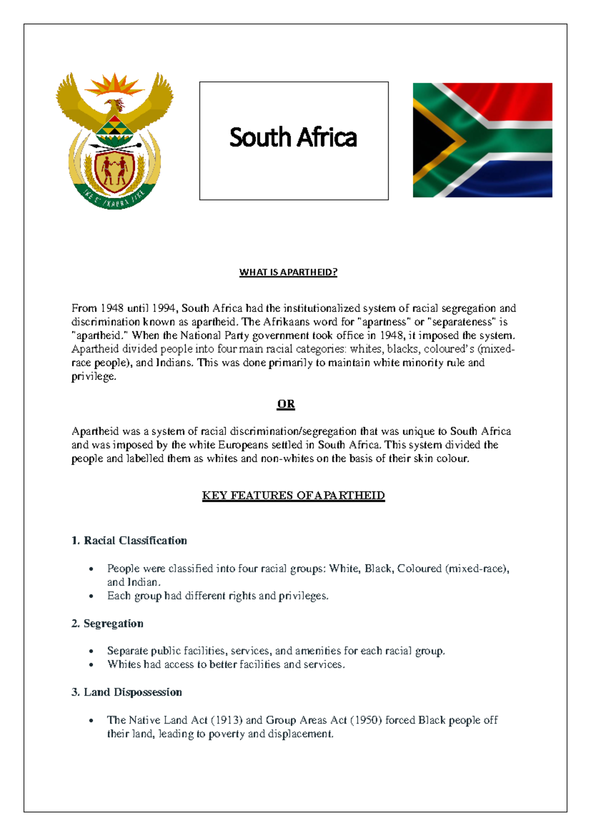 WHAT IS Apartheid - WHAT IS APARTHEID? From 1948 until 1994, South ...