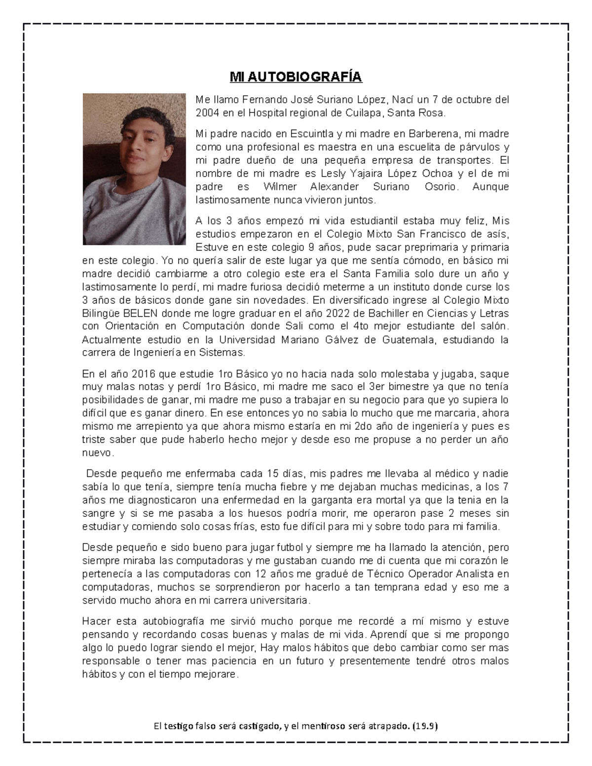 MI Autobiografía - Mi auto biografia - MI AUTOBIOGRAFÍA Me llamo ...