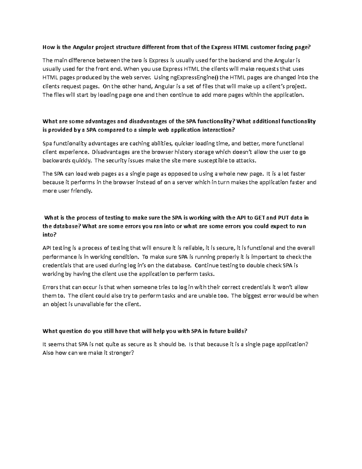 CS 465 6-2 Journal - How is the Angular project structure different ...