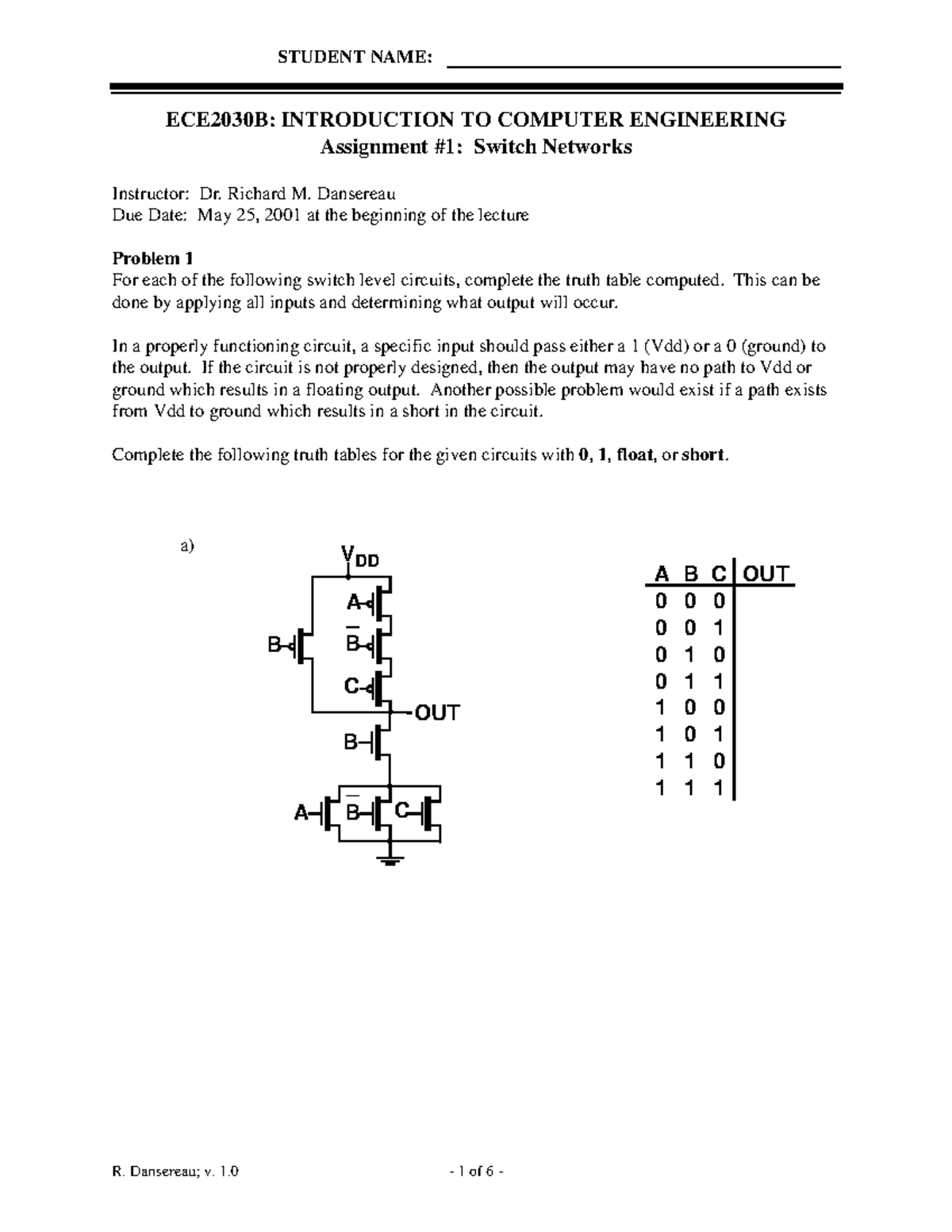 ECE2030-HW01-SU2001 - Exam Practice - ECE2030B: INTRODUCTION TO COMPUTER ENGINEERING Assignment ...