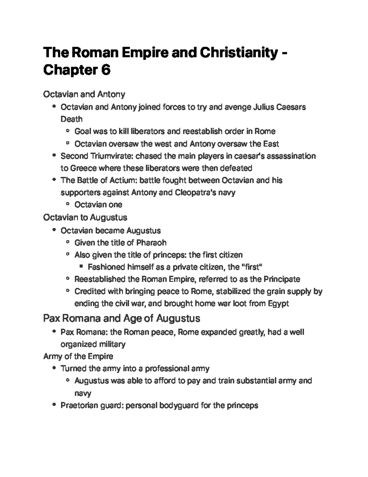 The Roman Empire and Christianity - Chapter 6 - T h e Ro m a n E m p i ...
