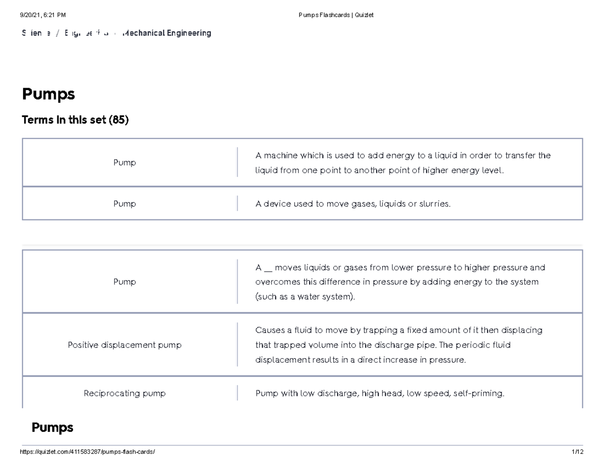 Lecture Notes to Serve as Review-Engineering Materials - Pumps Science ...