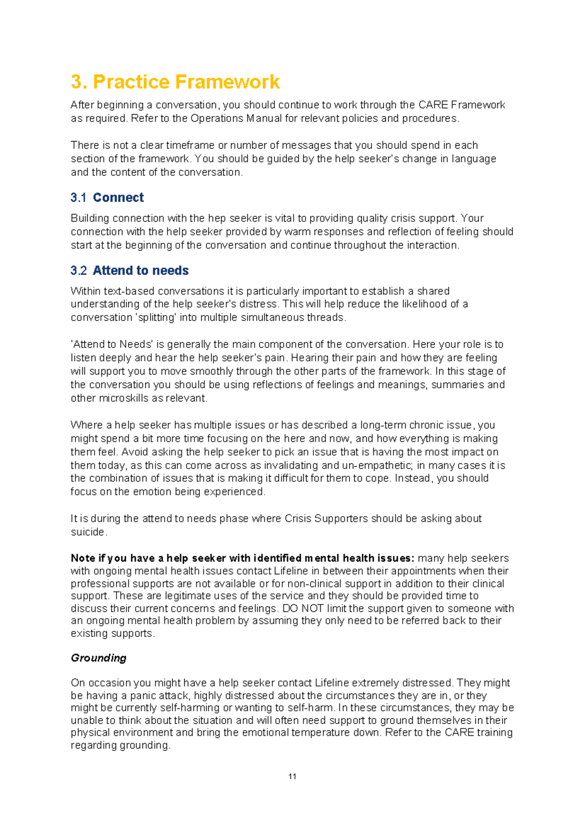 Digital Crisis Supporter Procedures for Practice-3 - 3. Practice Framework After beginning a ...