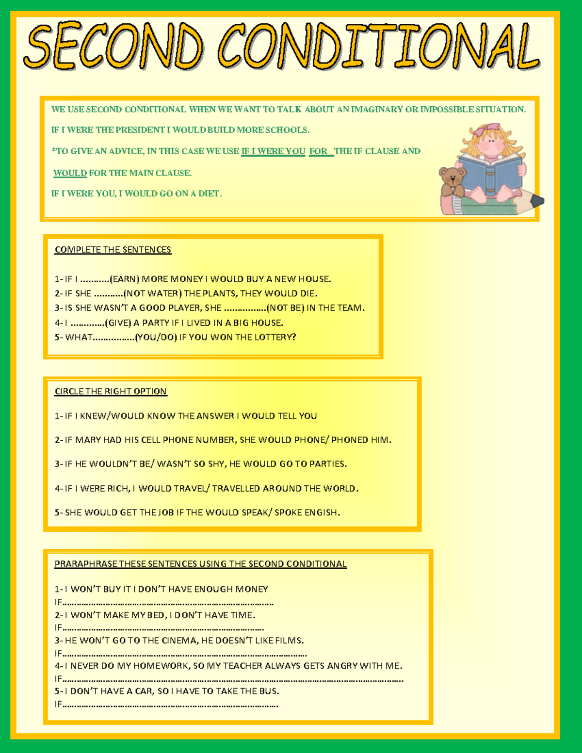 490bc9c5645fa7f8cc68da3284ddfe14 - WE USE SECOND CONDITIONAL WHEN WE ...