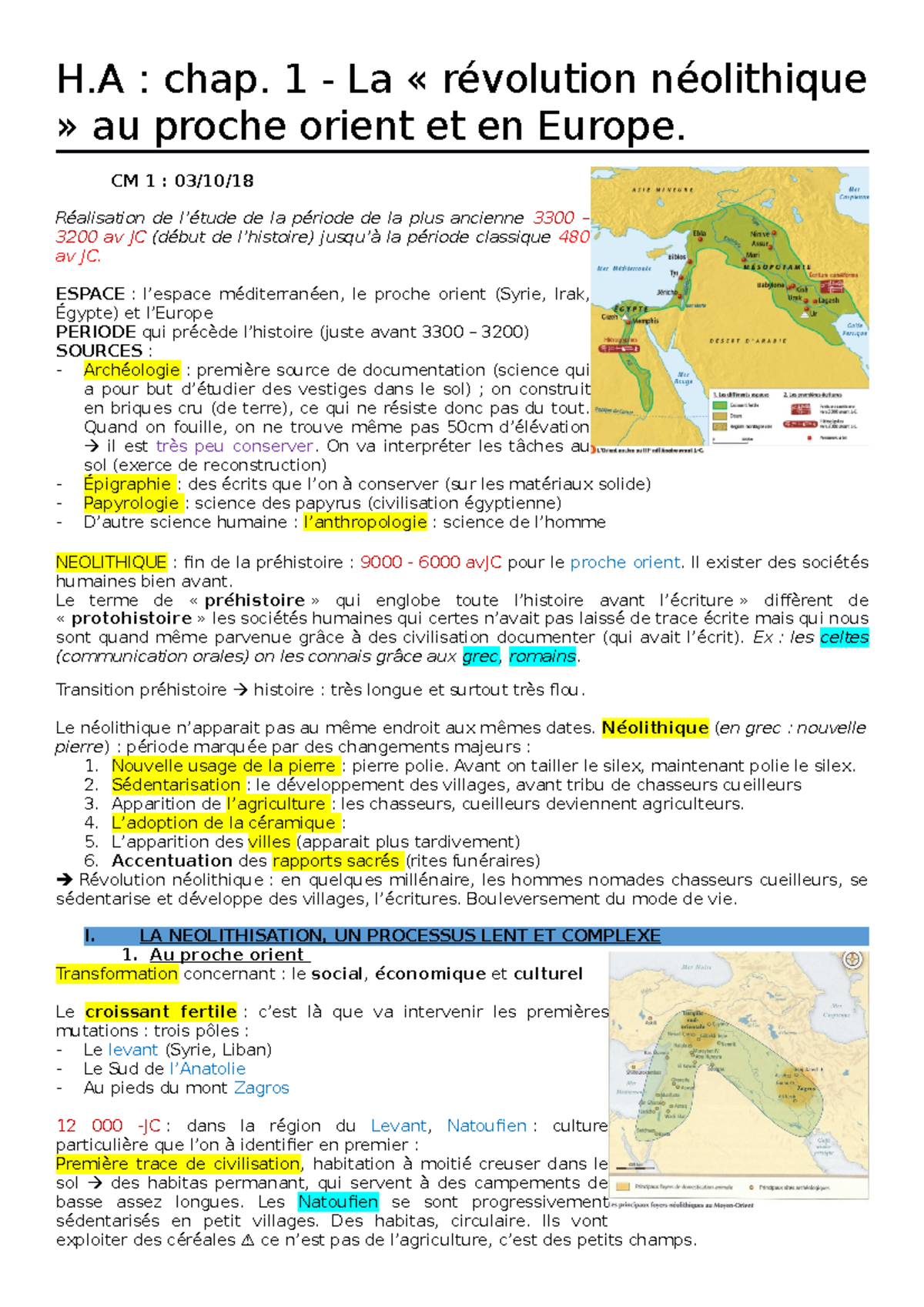 1 - la révolution néolithique - H : chap. 1 - La « révolution ...