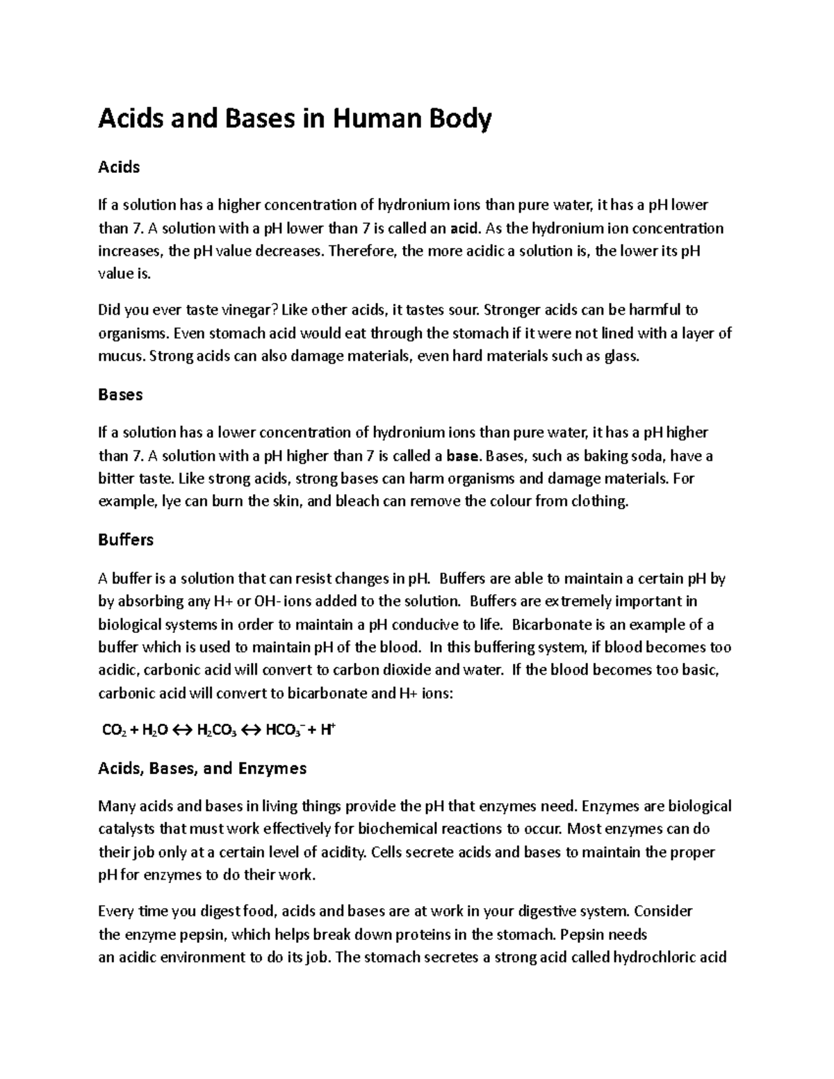 Lecture 2 Acid.Bases in Human Body - Analytical Chemistry - DHVSU - Studocu