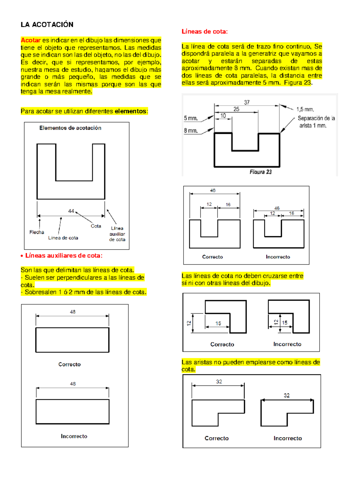 Apuntes ud 2. Acotación 2º eso - LA ACOTACIÓN Acotar es indicar en el ...