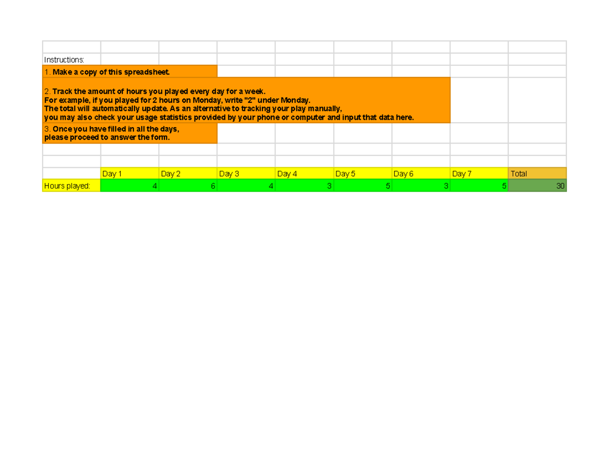 Copy of Play Tracker - Sheet 1 - Instructions: Make a copy of this ...