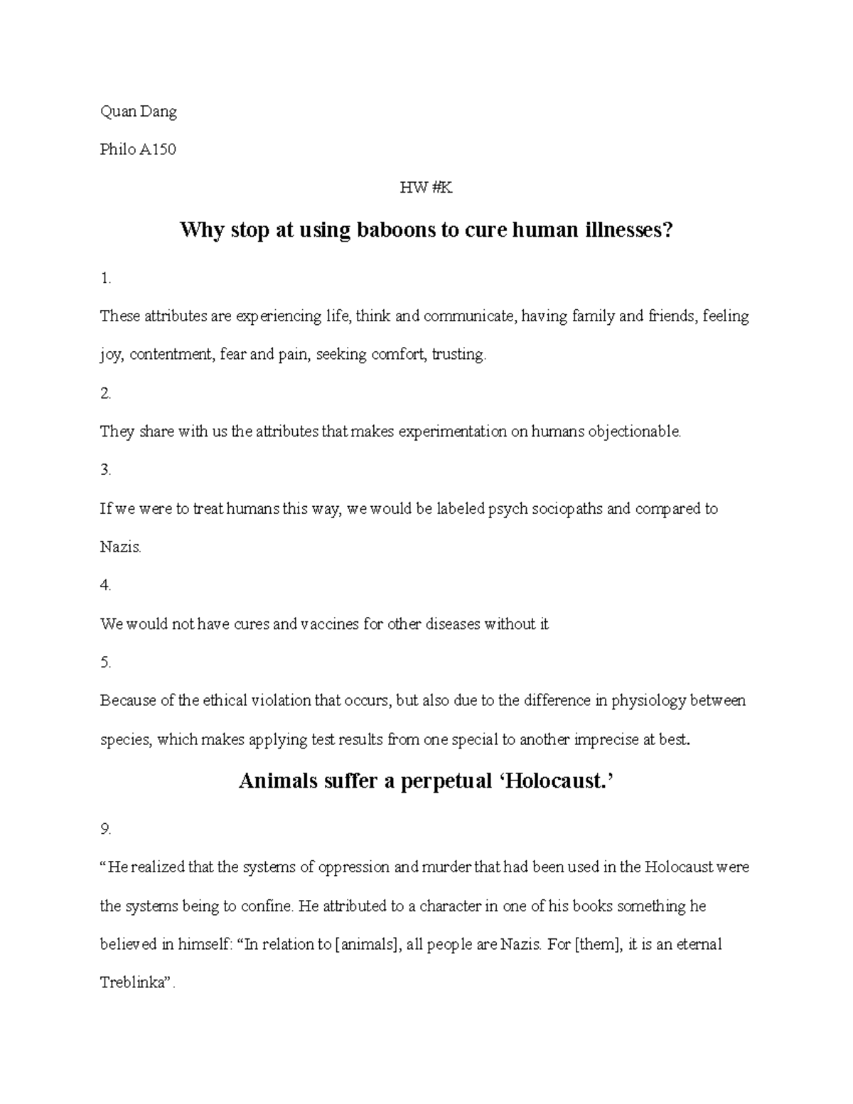 Quan Dang HW K aaaaaaaaaaaaaaaaaaaaaaaaaaaaaa - PHIL A100 - OCC - Studocu