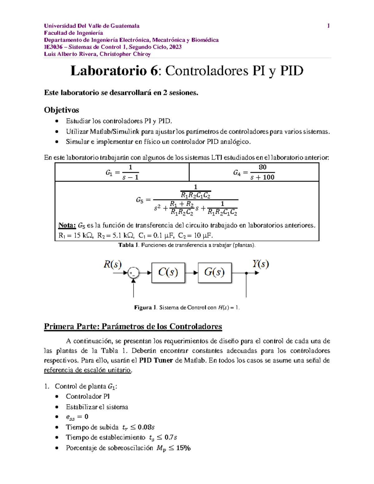 IE3036 - Lab 6, Guía - rfdf - Universidad Del Valle de Guatemala 1 ...
