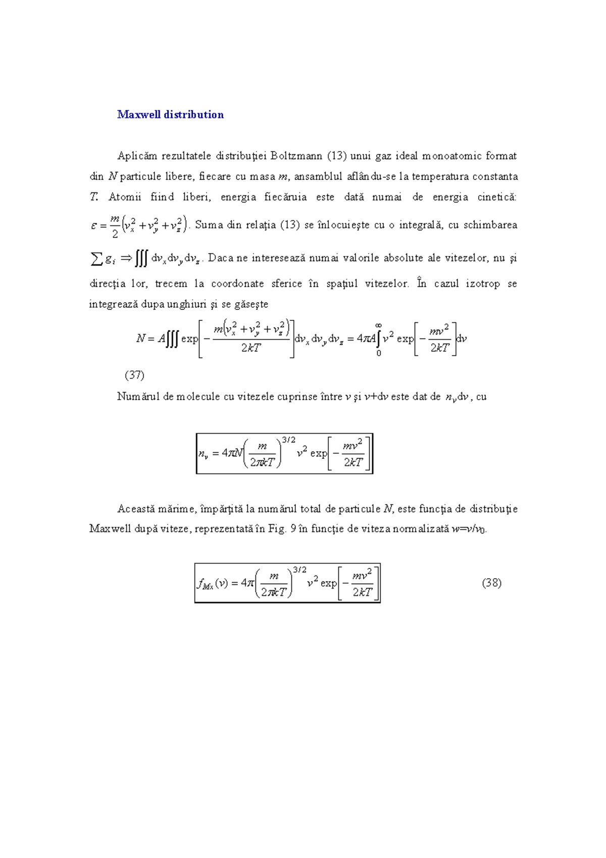 Maxwell distribution - Maxwell distribution Aplicăm rezultatele ...