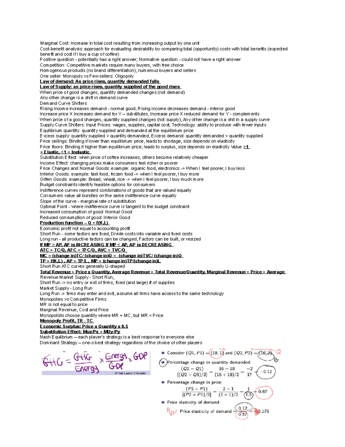 Cheat Sheet EC120 Final - Marginal Cost: Increase in total cost ...