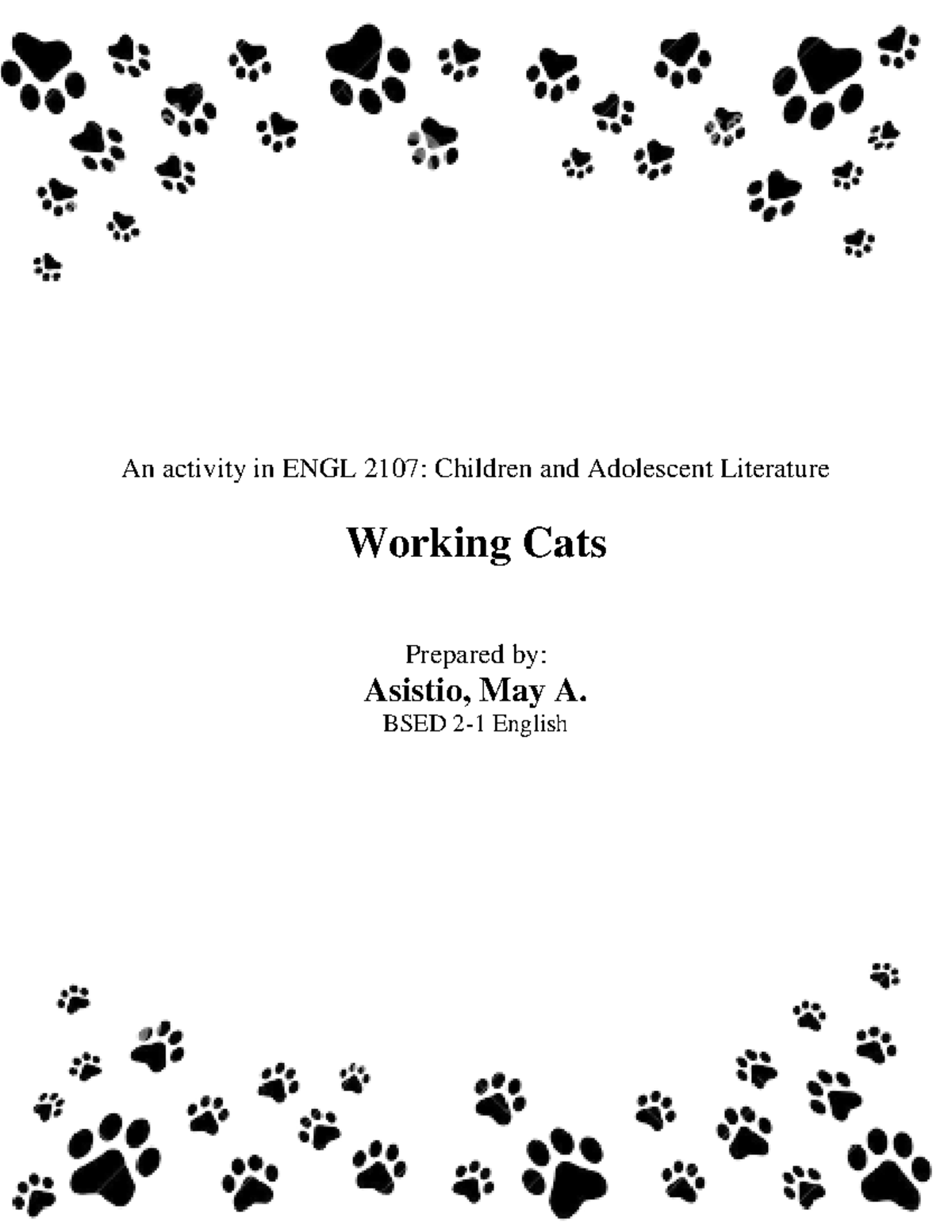 Working Cat's Essay Diary Entry of Blueberry and Book Cover - An ...