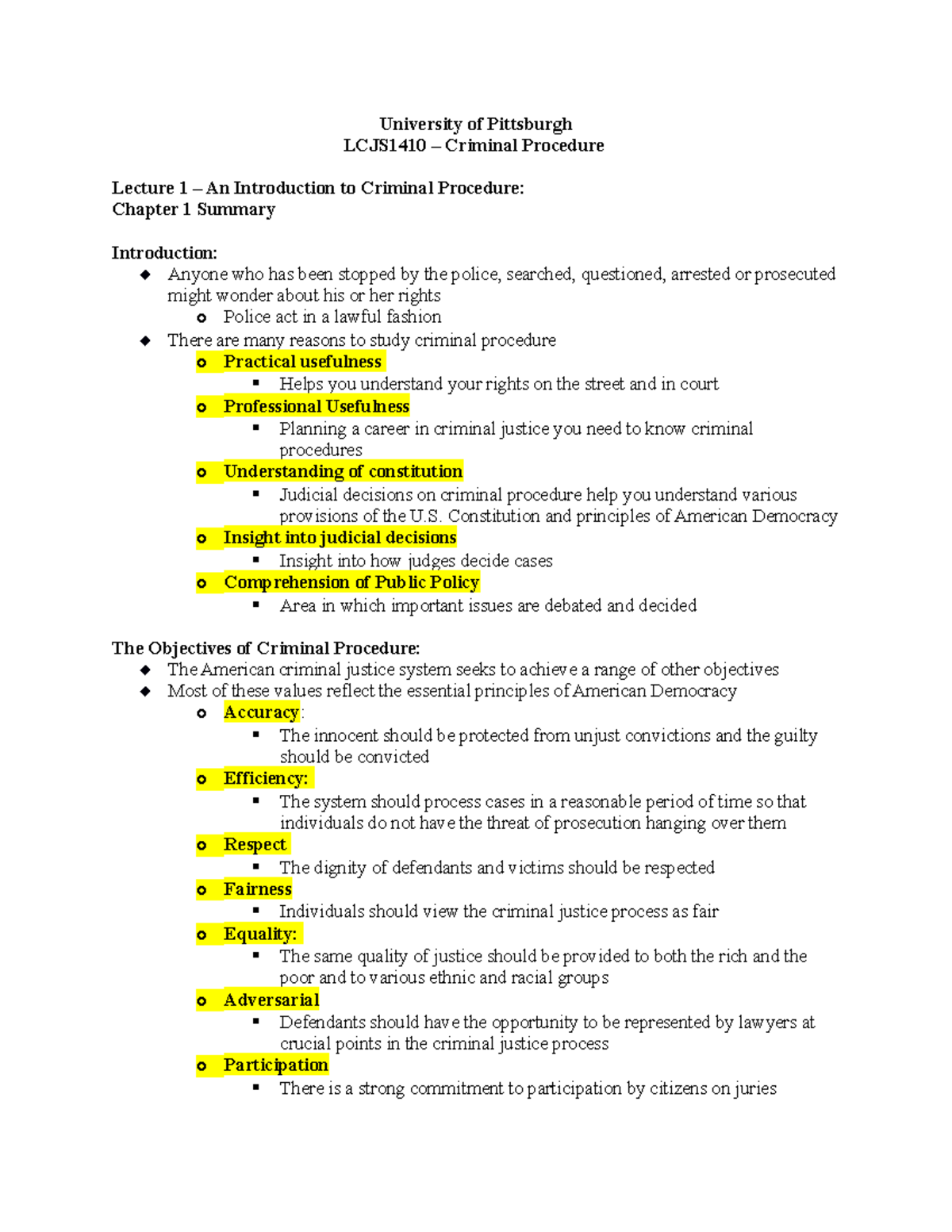 Chapter 1 - Introduction to Criminal Procedure - University of ...