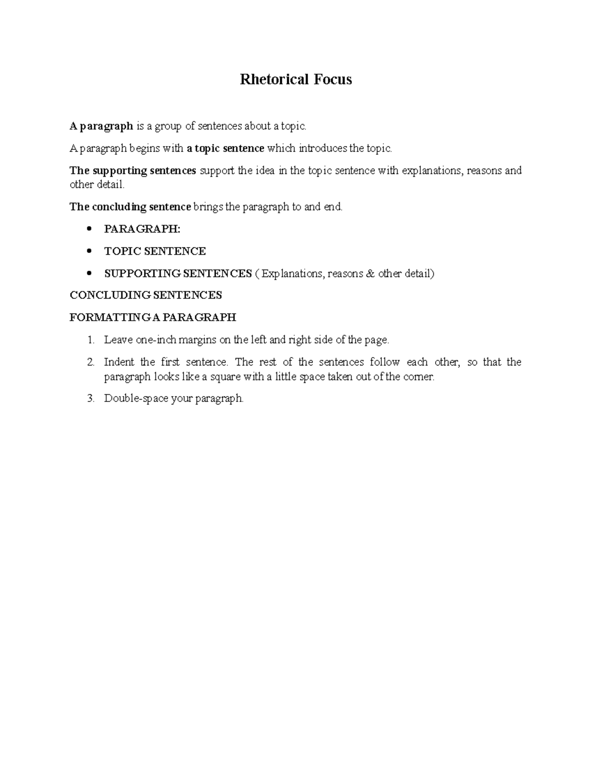 Rhetorical Focus - Lecture notes for English Education student major ...