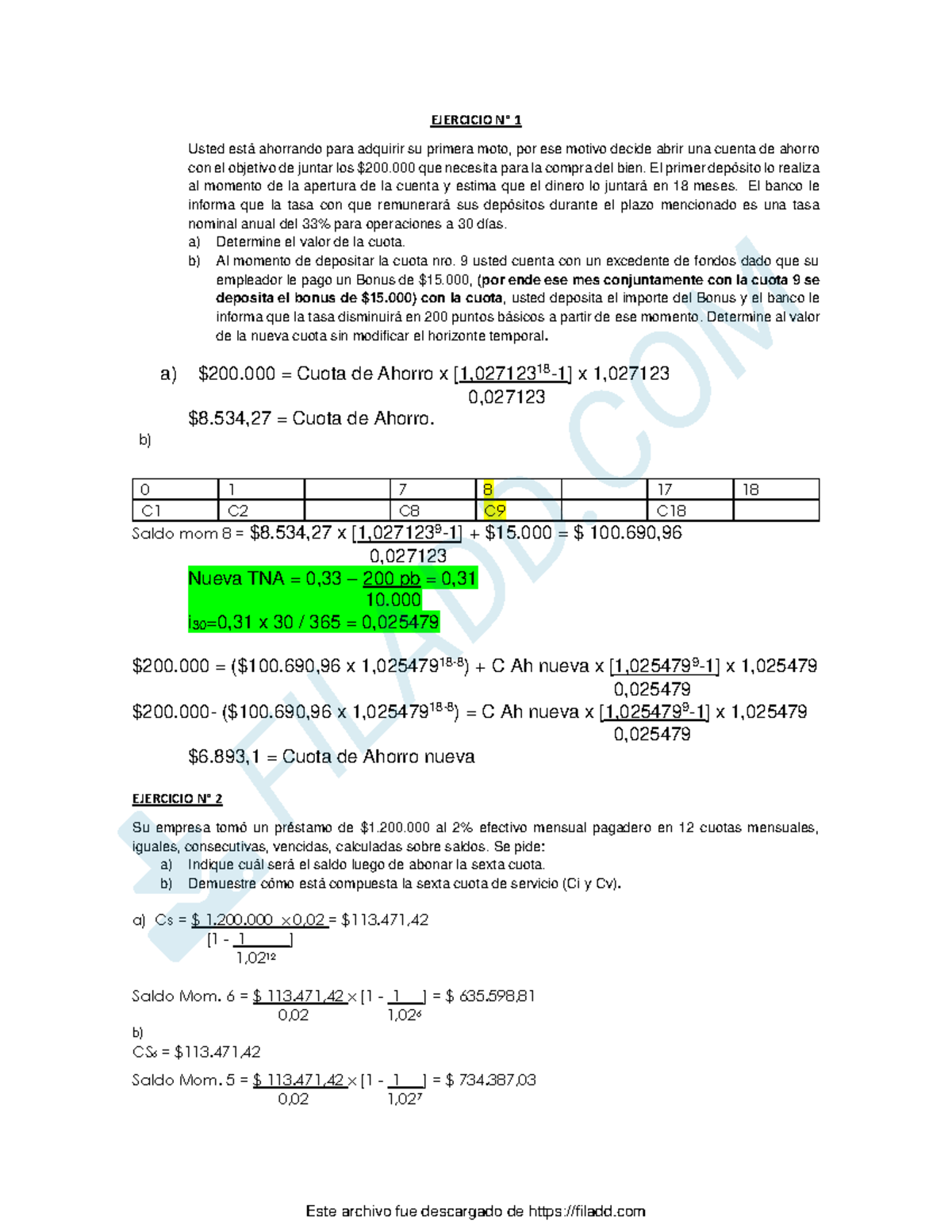 Simulacro CF 2do Parcial 2C 2021 con soluciones - ####### EJERCICIO N ...