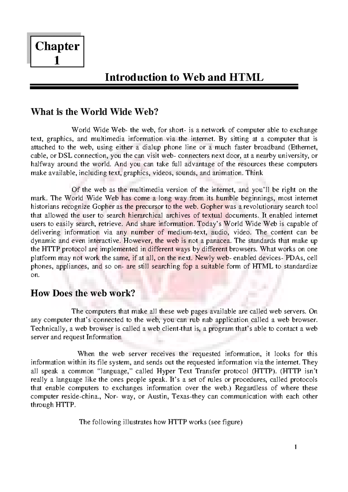 HTML Front PAGE pdf - Introduction to Web and HTML What is the World ...