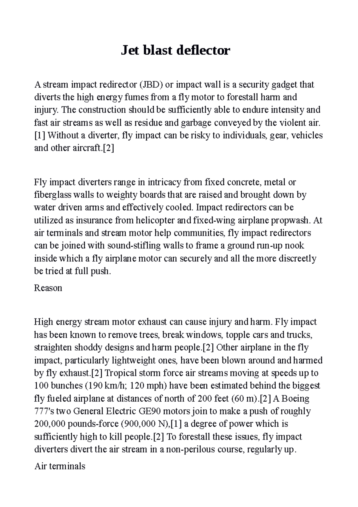 Jet blast deflector - Yazar - Jet blast deflector A stream impact ...