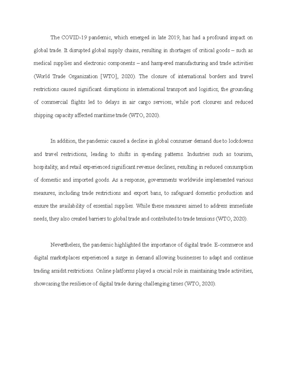 The Covid - The COVID-19 pandemic, which emerged in late 2019, has had ...
