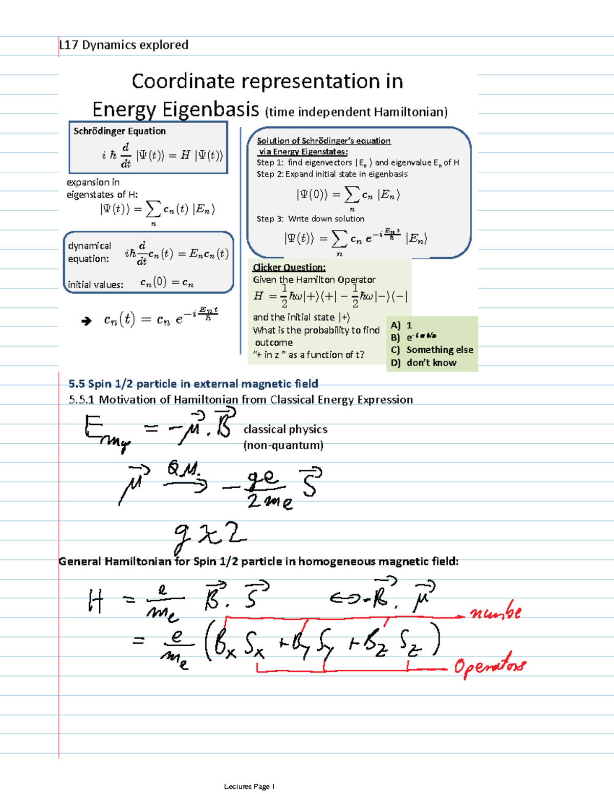 Lecture 17 - Half-Spin Particles in Magnetic Fields - 5 Spin 1/2 ...