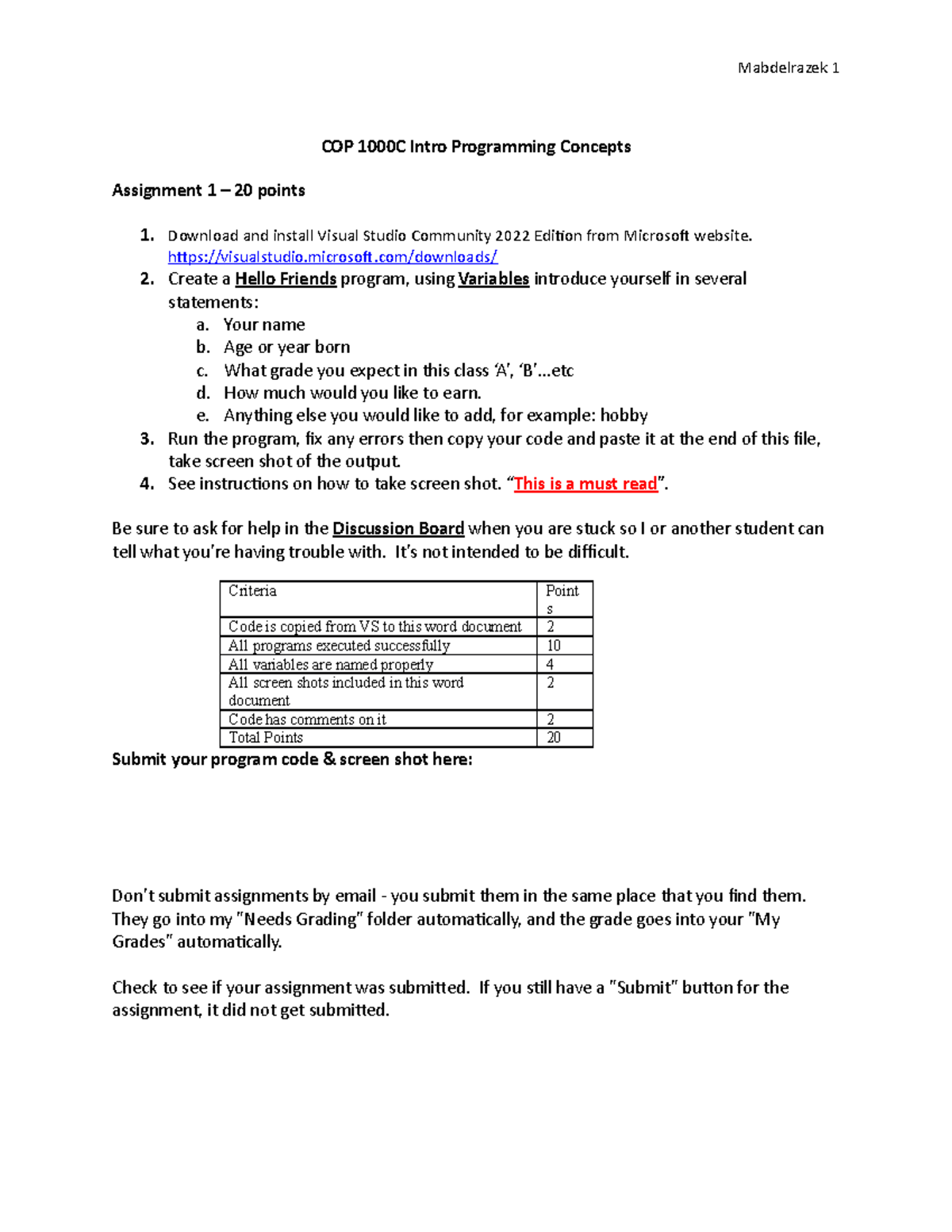 Assignment 01 - its about the economics graph relation with inflation - Mabdelrazek 1 COP 1000C ...