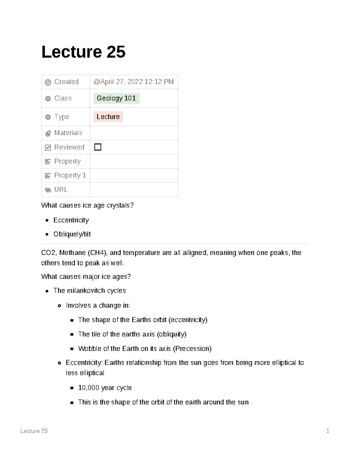 Lecture 25 - Lecture 25 Created Class Geology 101 Type Lecture ...