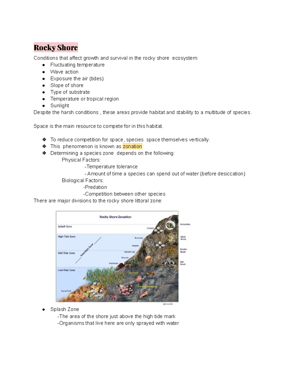 Chapter 5 examples of marine ecosystems - Rocky Shore Conditions that ...