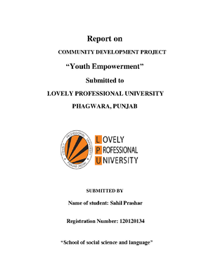 LPU Official CDP Report Format - Annexure A Title Page Community ...