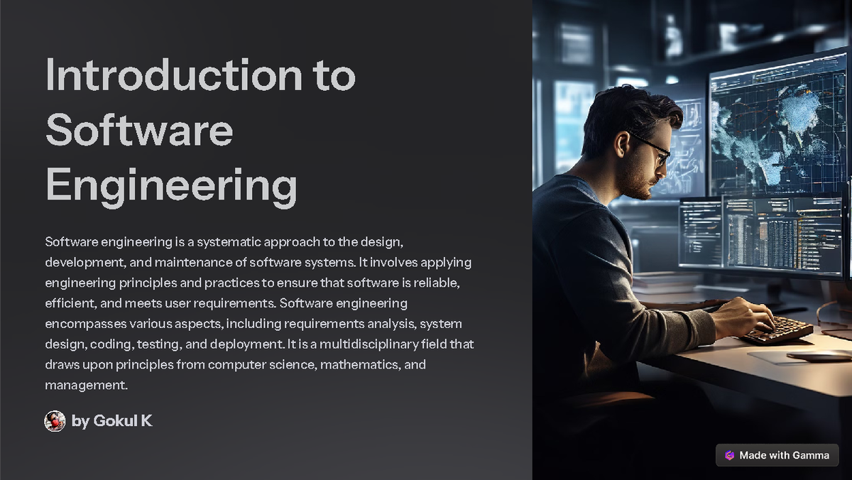 Introduction-to-Software-Engineering - Introduction to Software Engineering Software engineering ...