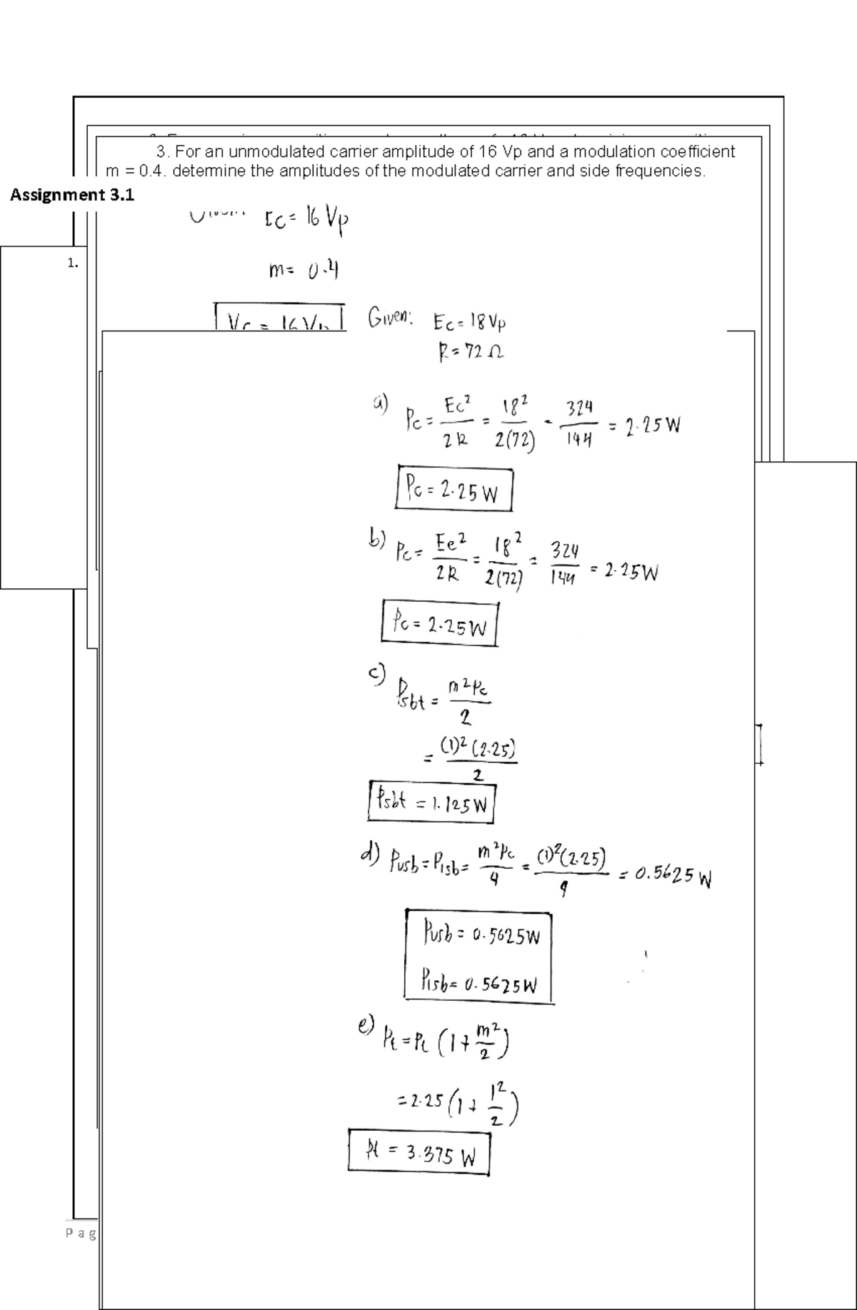 Amplitude Modulation - P a g e | 1 o f 6 4. Determine the maximum upper ...