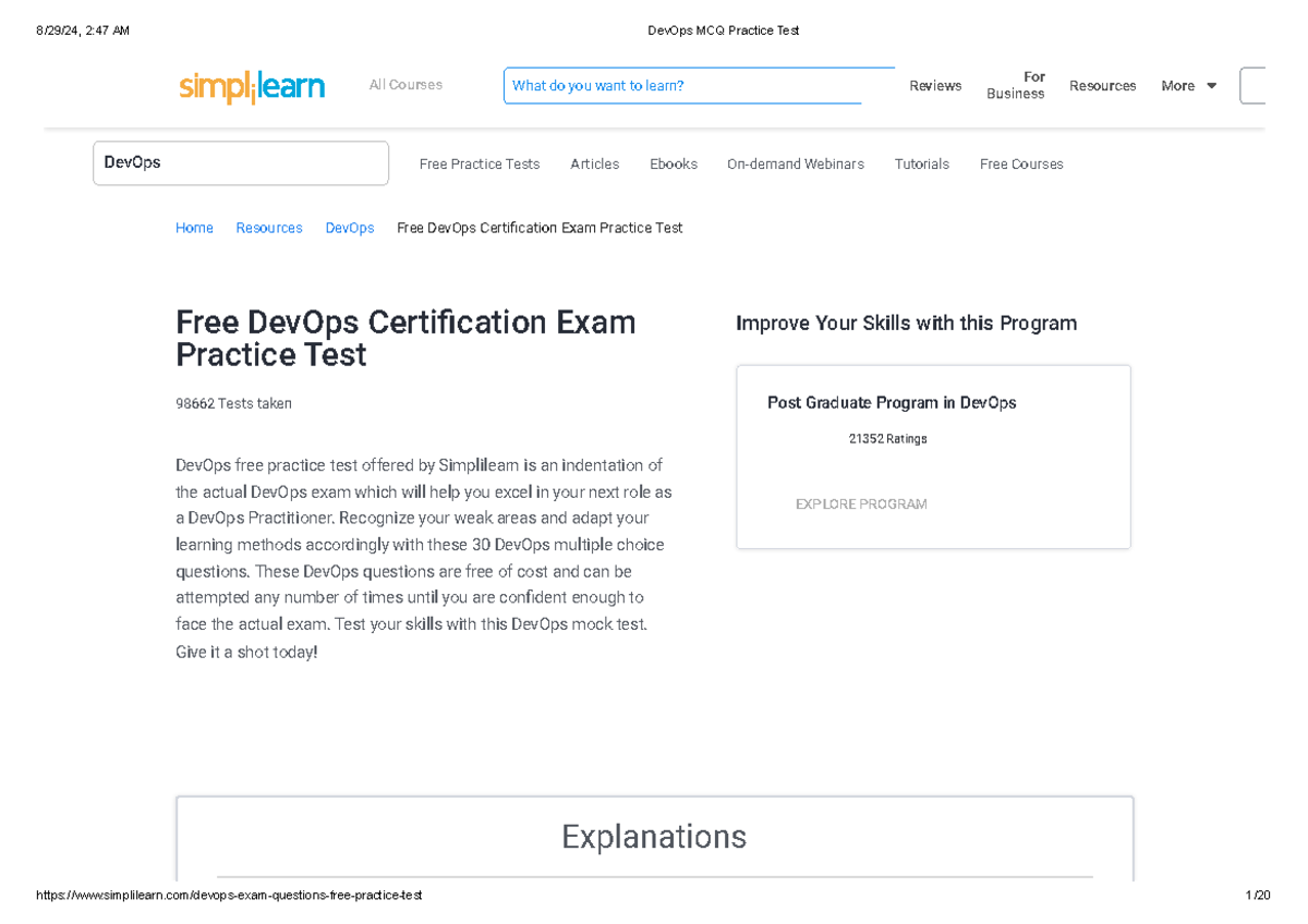 Dev Ops MCQ Practice Test - Home Resources DevOps Free DevOps ...