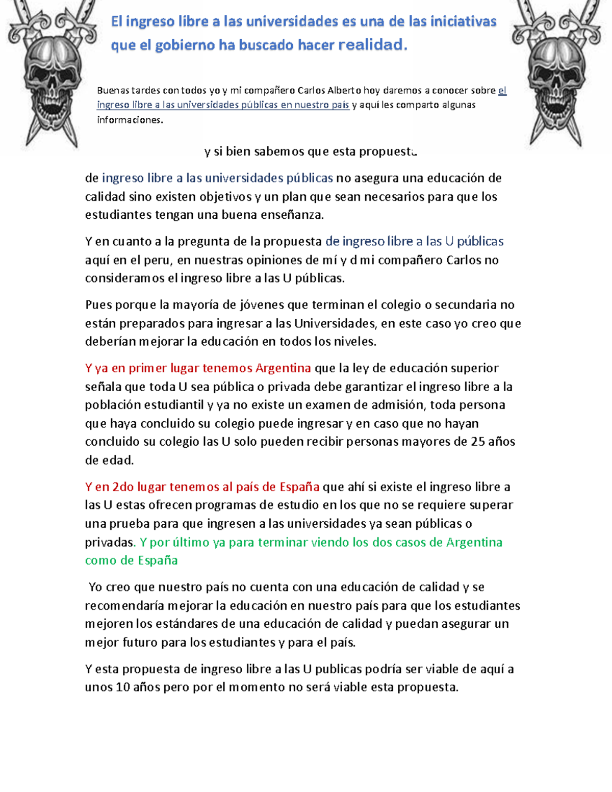 Ingreso libre a la U .pdf expoción - Y U7 NHH NJKKJ JKJK y si bien ...