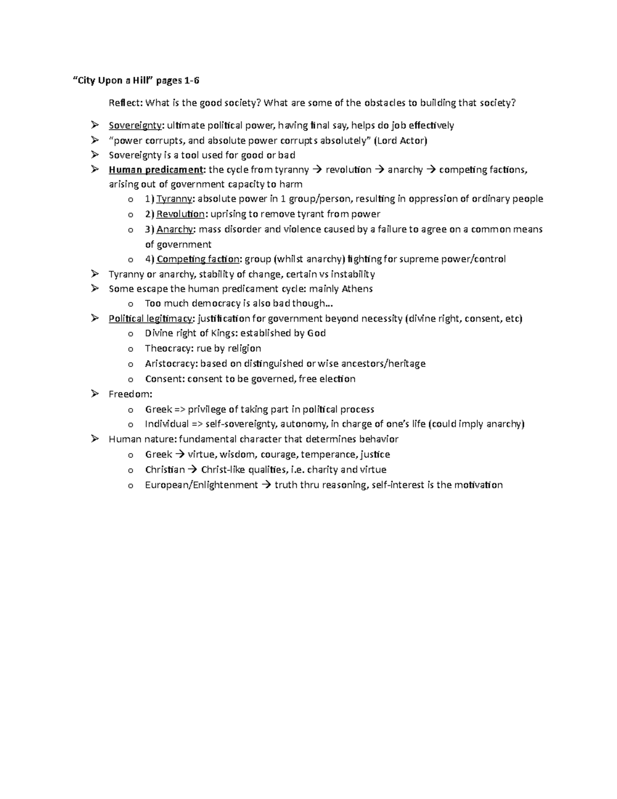 City Upon a Hill pages 1-6 - “City Upon a Hill” pages 1- Reflect: What ...