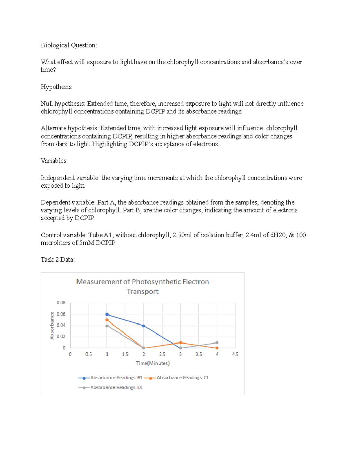 Biological Question - notes - Biological Question: What effect will ...