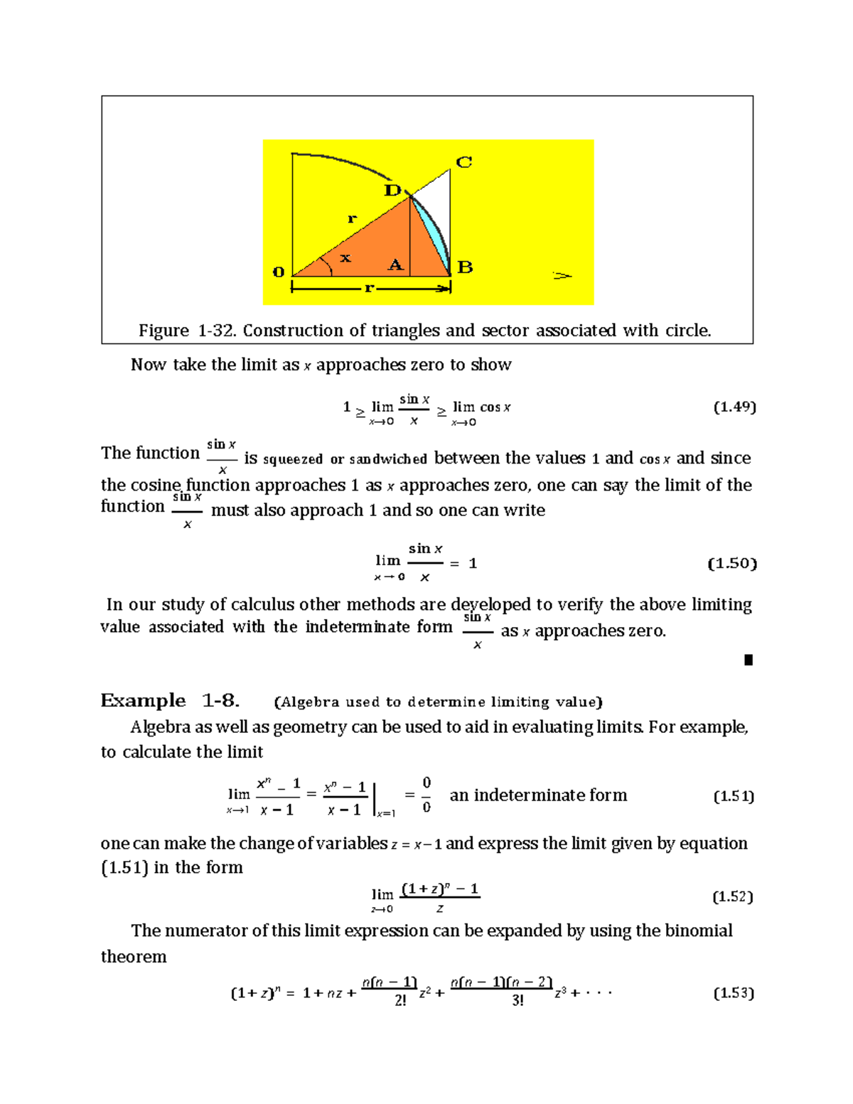 Introduction to Calculus 2-5 - ≥ 2! 3! − Now take the limit as x approaches zero to show 1 lim x ...