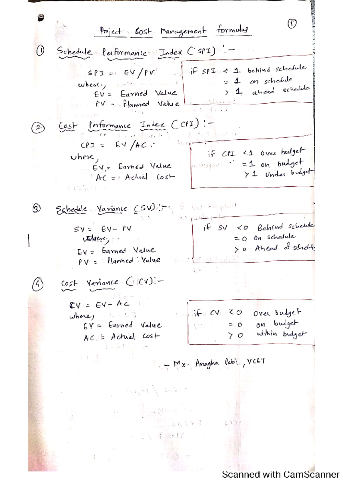 Earned Value Analysis (SPI CPI) - Information Technology - Studocu